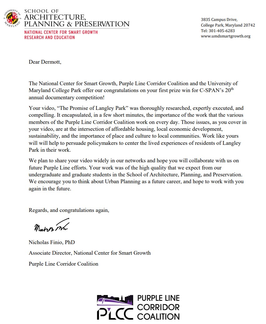 2024 First Prize High School East – “The Promise of Langley Park” by ...